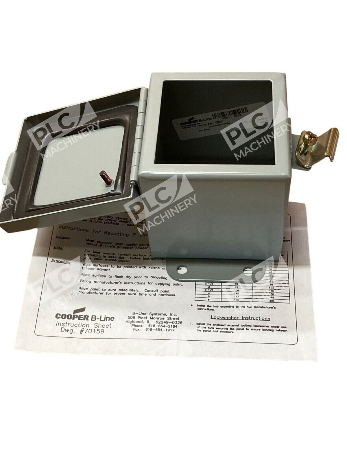 Cooper B-Line 444-12CHC Type 12 Continuous Hinge JIC Enclosure 4x4x4 ...