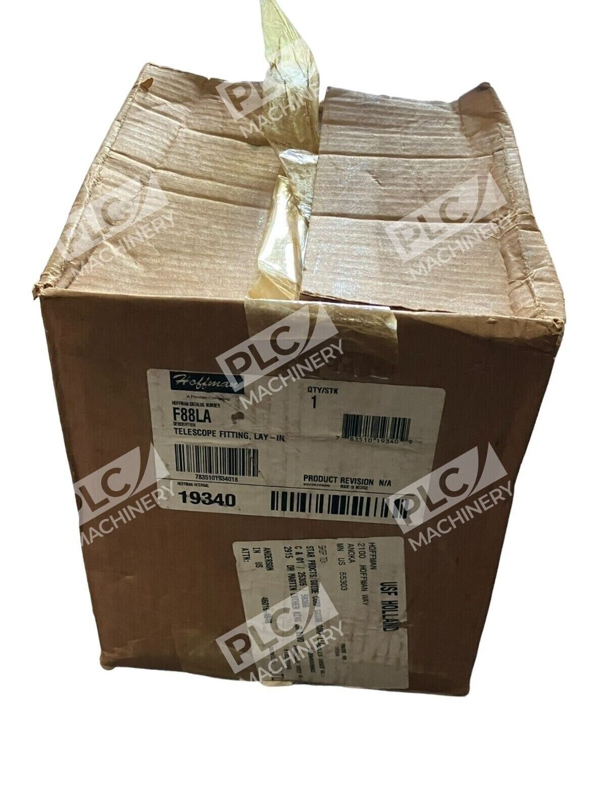 Hoffman F88LA Telescope Fitting Lay-In 19340 - PLCmachinery.com