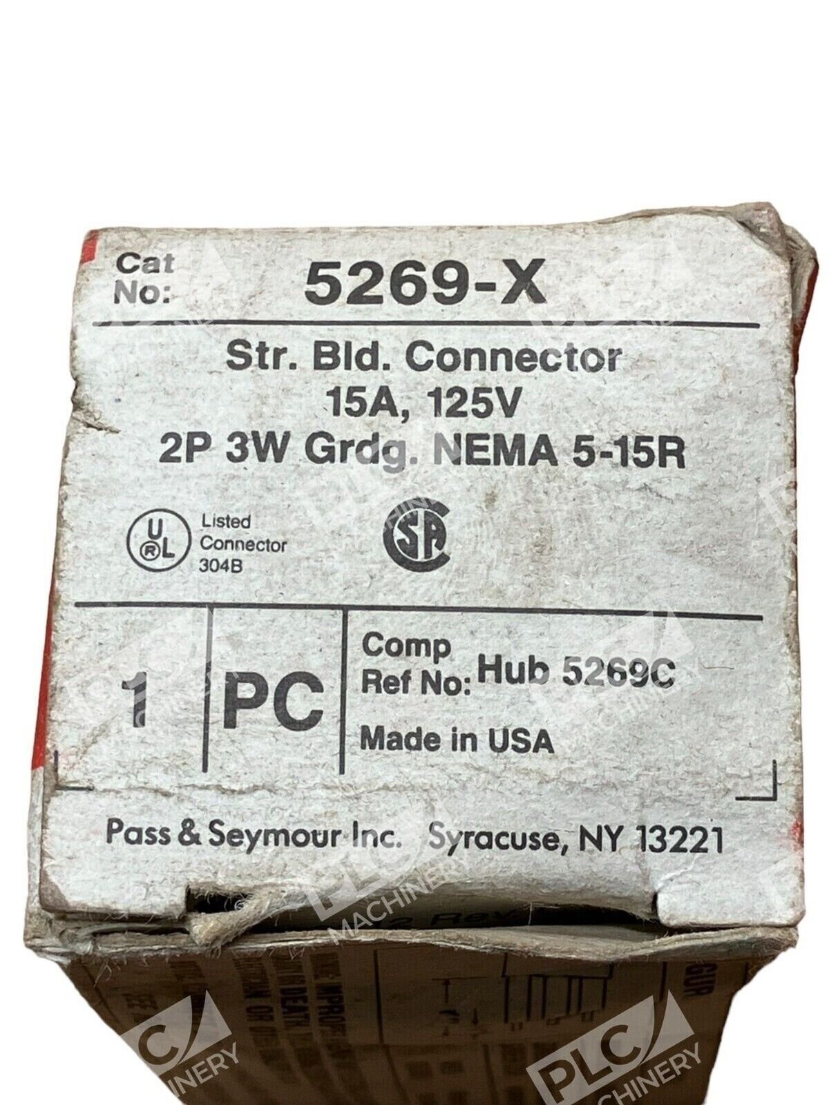 Pass & Seymour 5269-X Straight Blade Connector Legrand - PLCmachinery.com