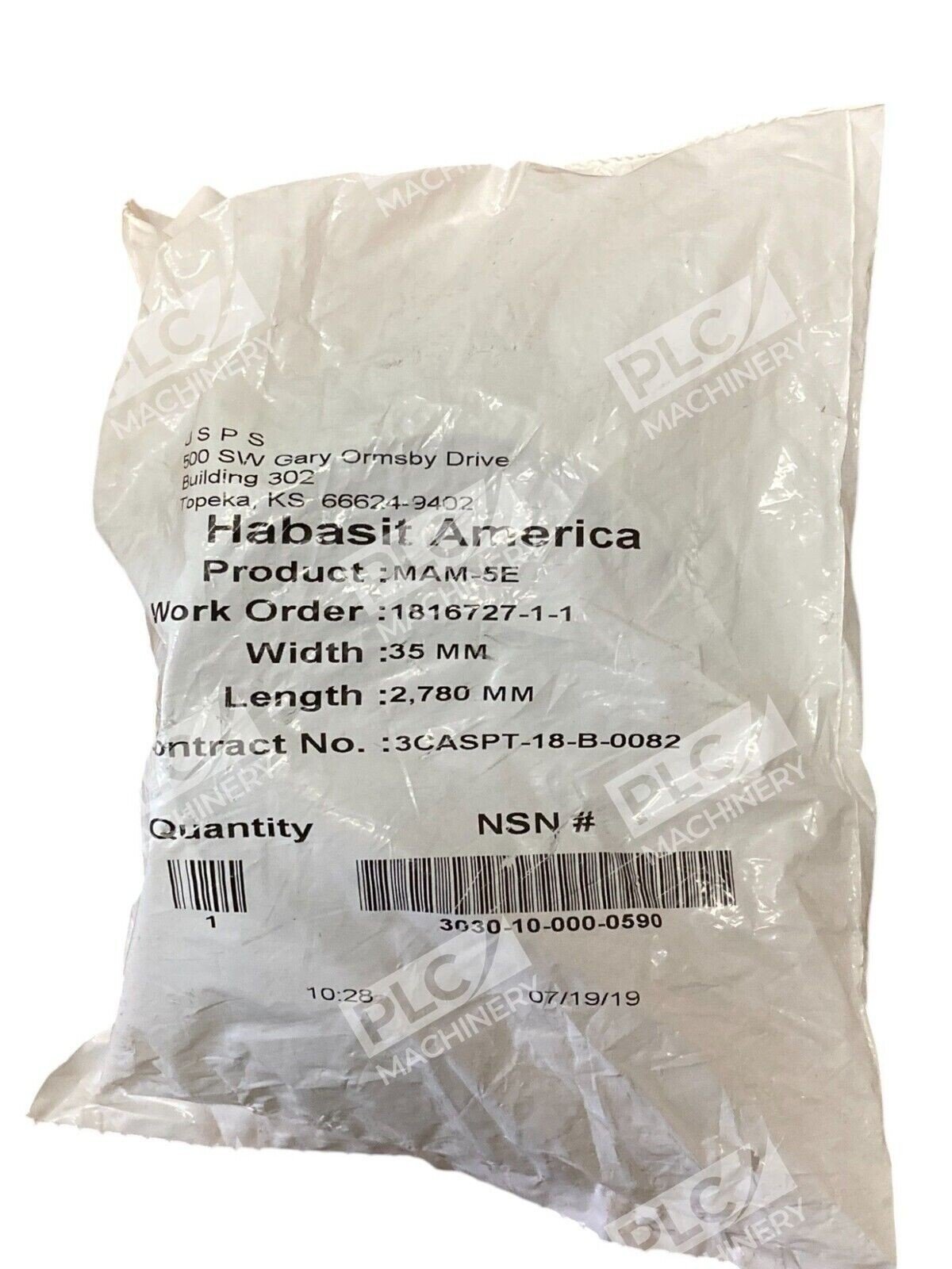 Habasit America 3CASPT-18-B-0082 Conveyor Belt MAM-5E 35mm 2780mm