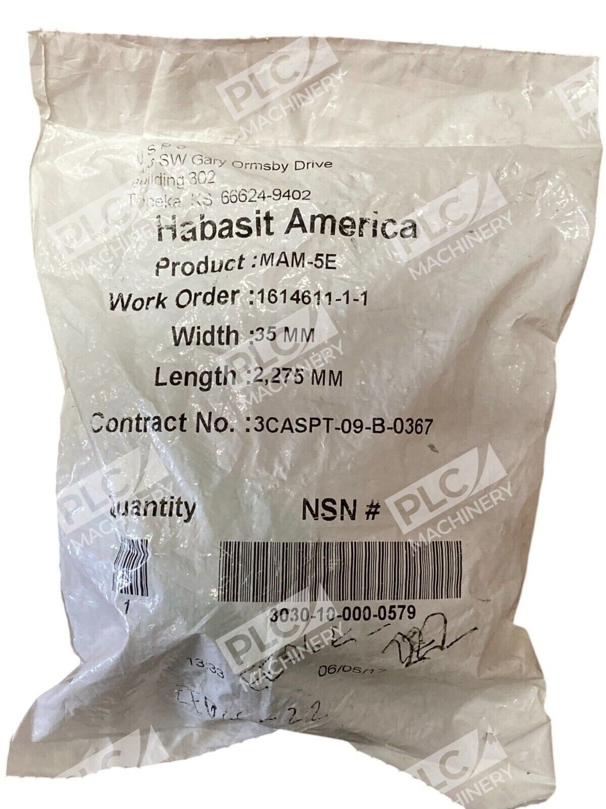 Habasit America 1614611-1-1 Conveyor Belt MAM-5E 35mm 2275mm